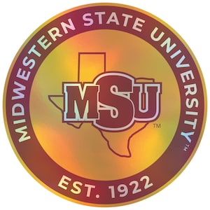 Midwestern State University Mustangs Holographic Vinyl Decal Sticker ...