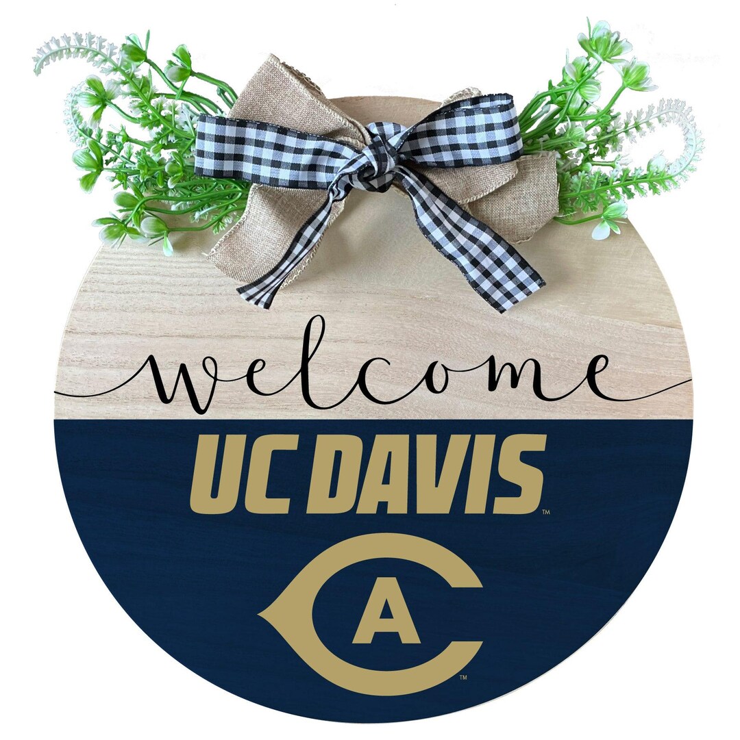 UC Davis Aggies Wooden Wreath Welcome Sign 11.75" Diameter Officially ...