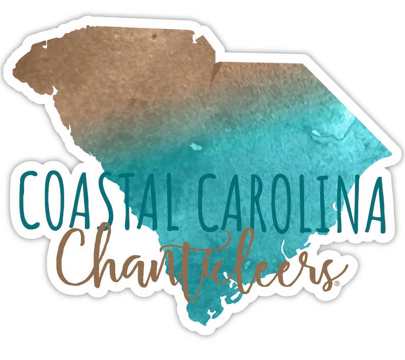 Coastal Carolina University Watercolor State Die Cut Decal - Etsy