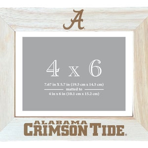 Alabama Crimson Tide Wooden Photo Frame Matted to 4 X 6 Inch Officially ...