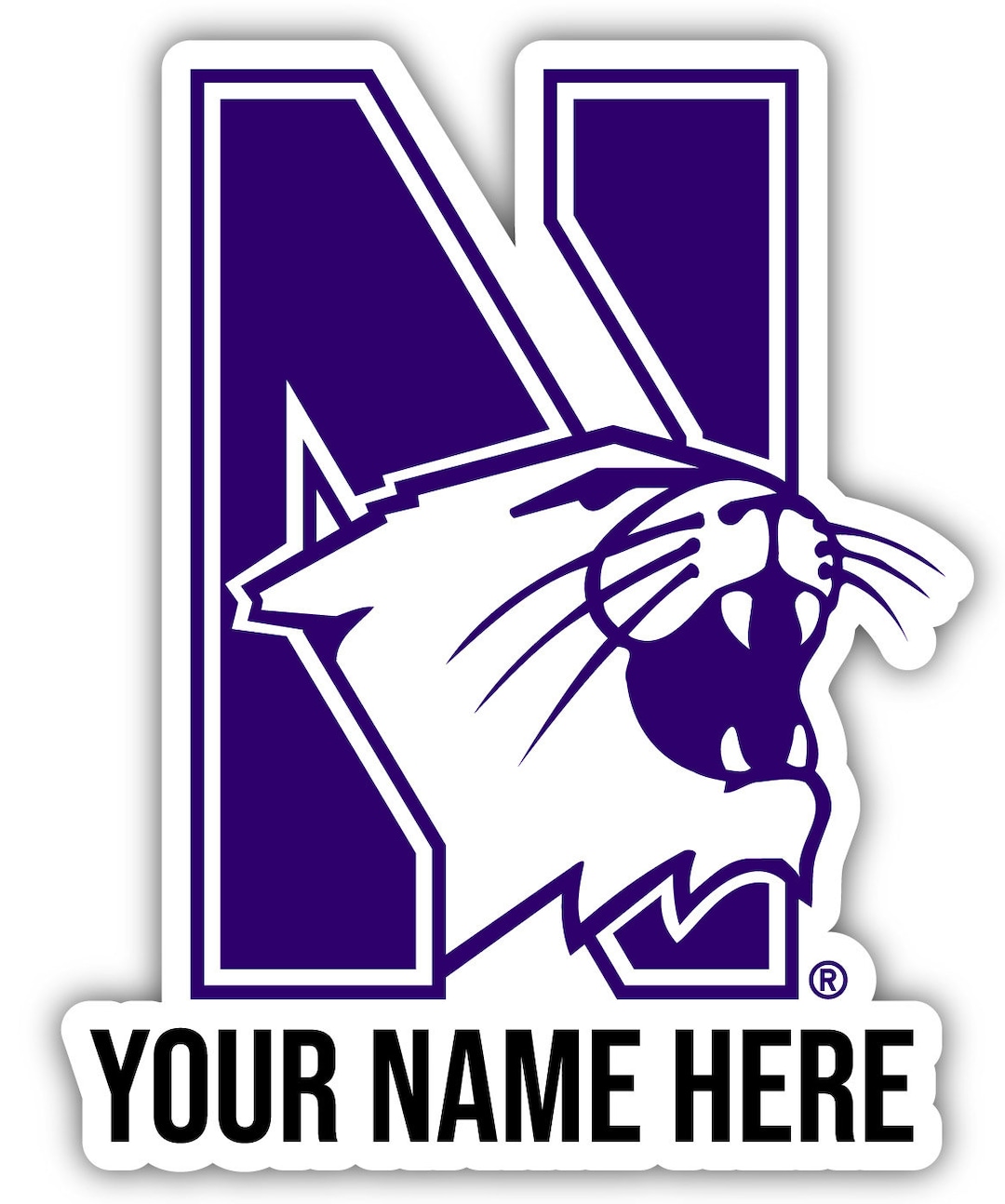 Northwestern University Wildcats Customizable Vinyl Sticker - Multiple ...