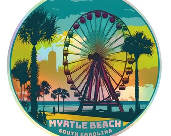 Myrtle Beach Girl Sea Turtle Decal Beach Bumper Sticker - Etsy