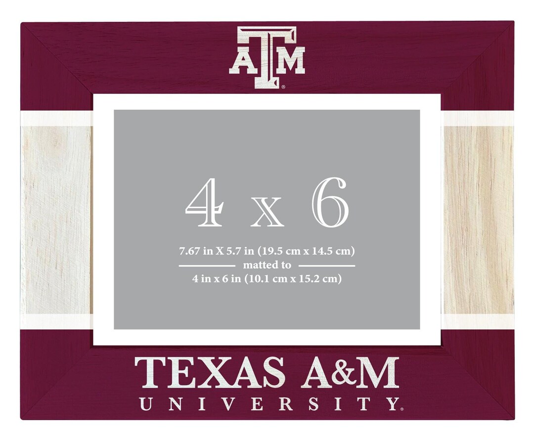 Texas A&M Aggies Wooden Photo Frame Matted to 4 X 6 Inch Officially ...