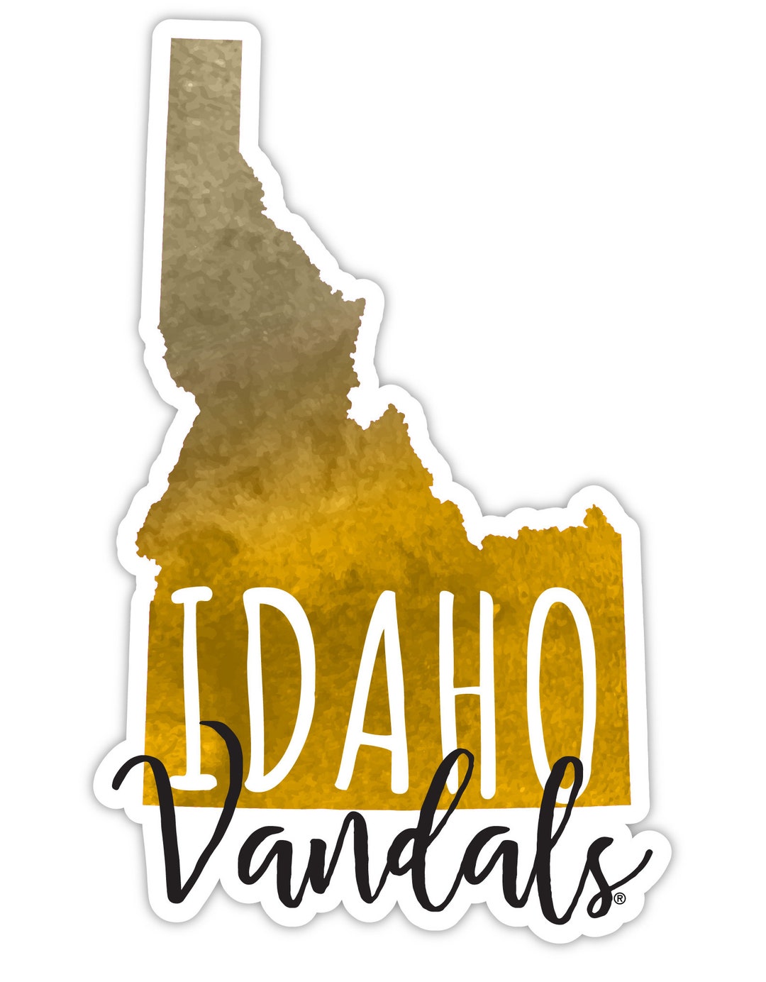Idaho Vandals Vinyl Sticker - Watercolor State Design - Etsy