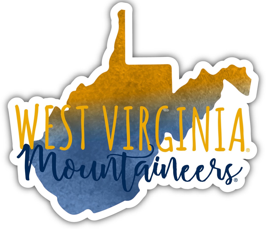 West Virginia Mountaineers Vinyl Sticker - Watercolor State Design - Etsy