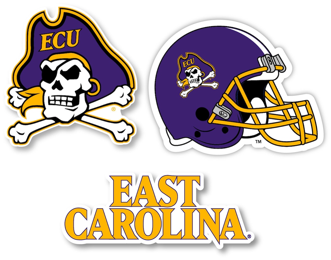 East Carolina Pirates Vinyl Decal Sticker 3 Pack 4-inch Each - Etsy