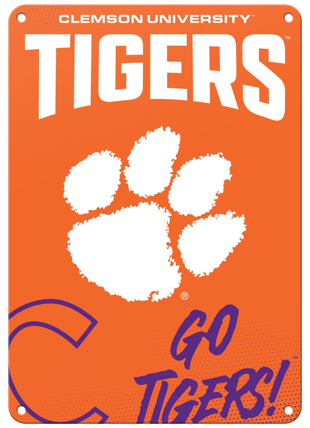 Clemson Tigers 7"x10" College Wall Decor Metal Sign – Officially ...