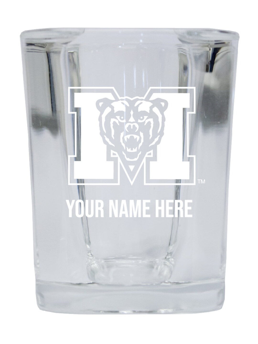 Mercer University Etched Square Shot Glass 2 Oz Customizable Officially ...