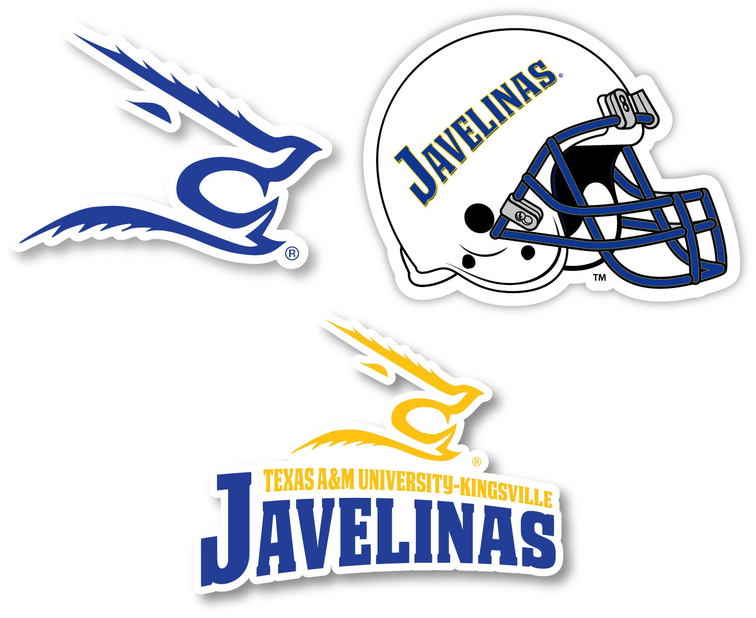 Texas A&M Kingsville Javelinas Vinyl Decal Sticker 3 Pack 4-inch Each ...