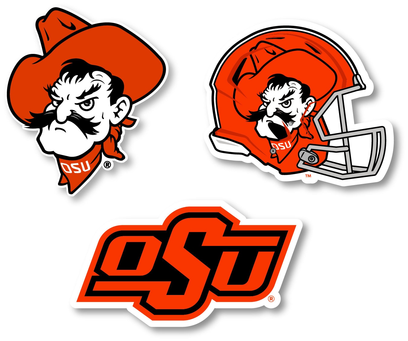 Oklahoma State Cowboys Vinyl Decal Sticker 3 Pack 4-inch Each - Etsy