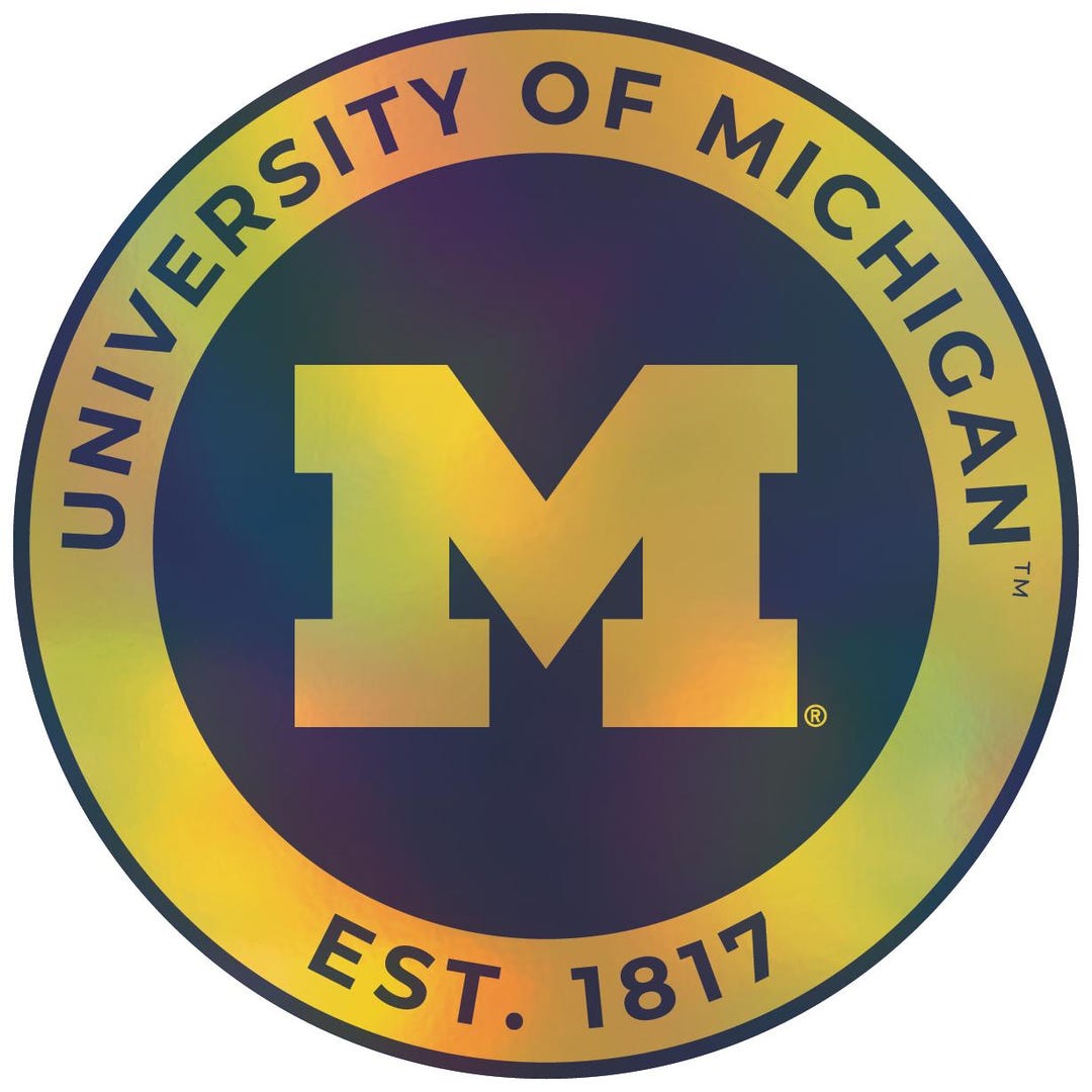 Michigan Wolverines Holographic Vinyl Decal Sticker Officially Licensed ...