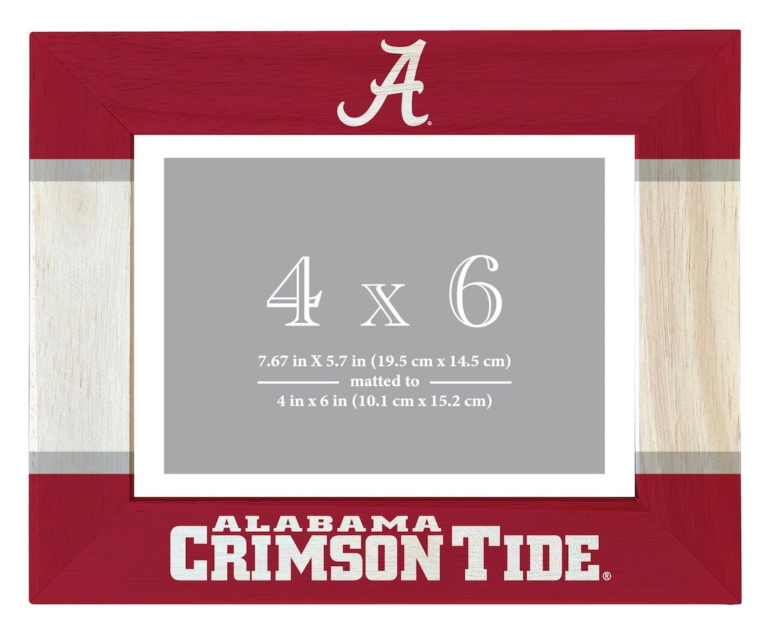 Alabama Crimson Tide Wooden Photo Frame Matted to 4 X 6 Inch Officially ...