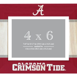 Alabama Crimson Tide Wooden Photo Frame Matted to 4 X 6 Inch Officially ...