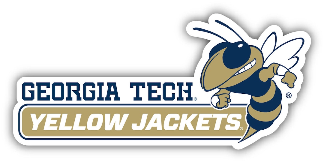 Georgia Tech Yellow Jackets 4 Inch Wide Colorful Vinyl Decal Sticker - Etsy