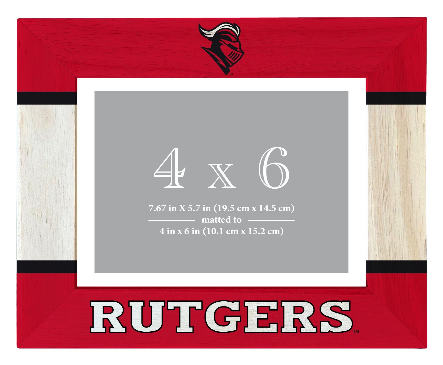 Rutgers Scarlet Knights Wooden Photo Frame Matted to 4 X 6 Inch ...