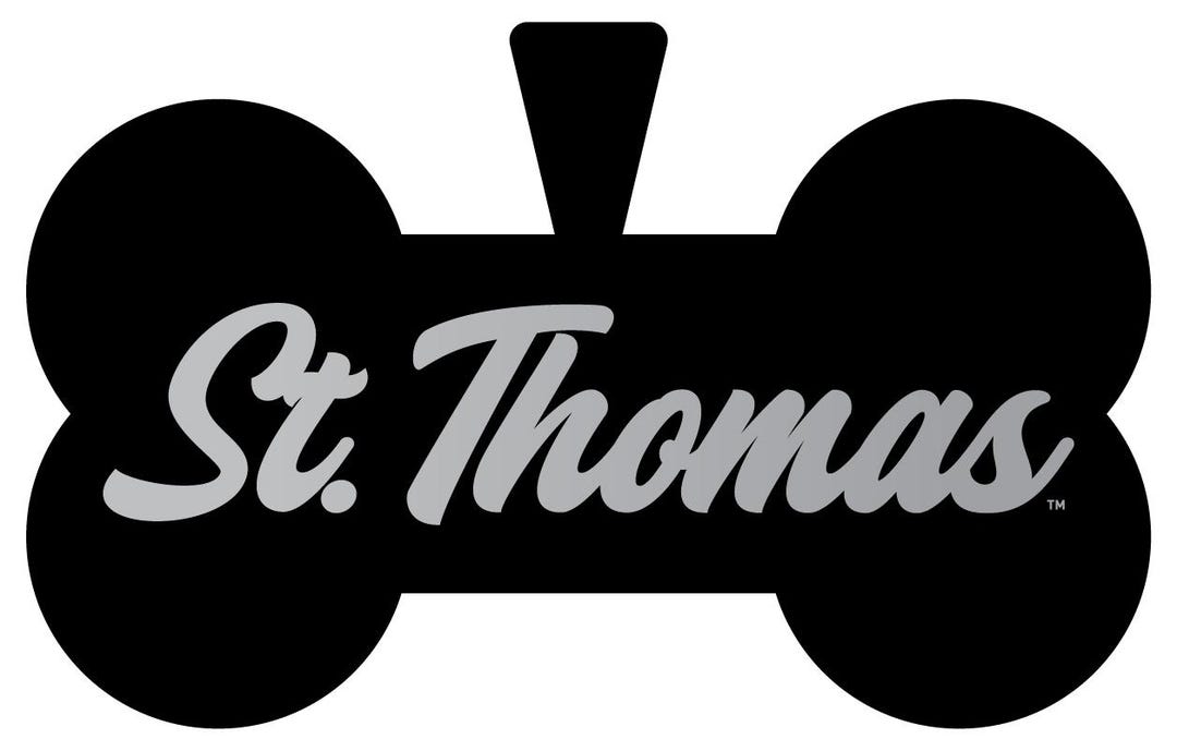 University of St. Thomas Dog Tag Matte Black Bone-shaped Engraved ...