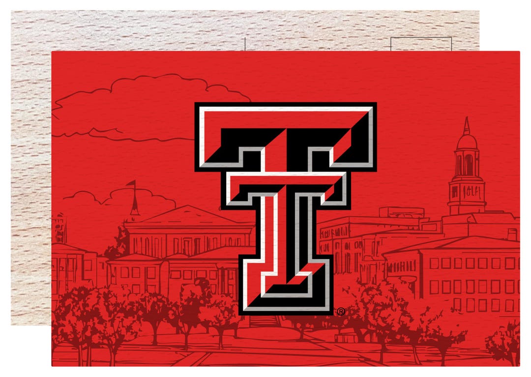 Texas Tech Red Raiders Officially Licensed 4x6" Wooden Postcard With ...