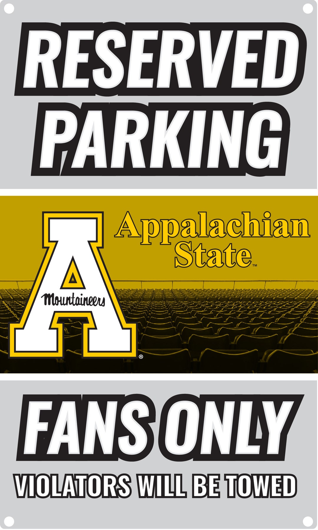 Appalachian State Mountaineers Officially Licensed Parking Metal Sign ...