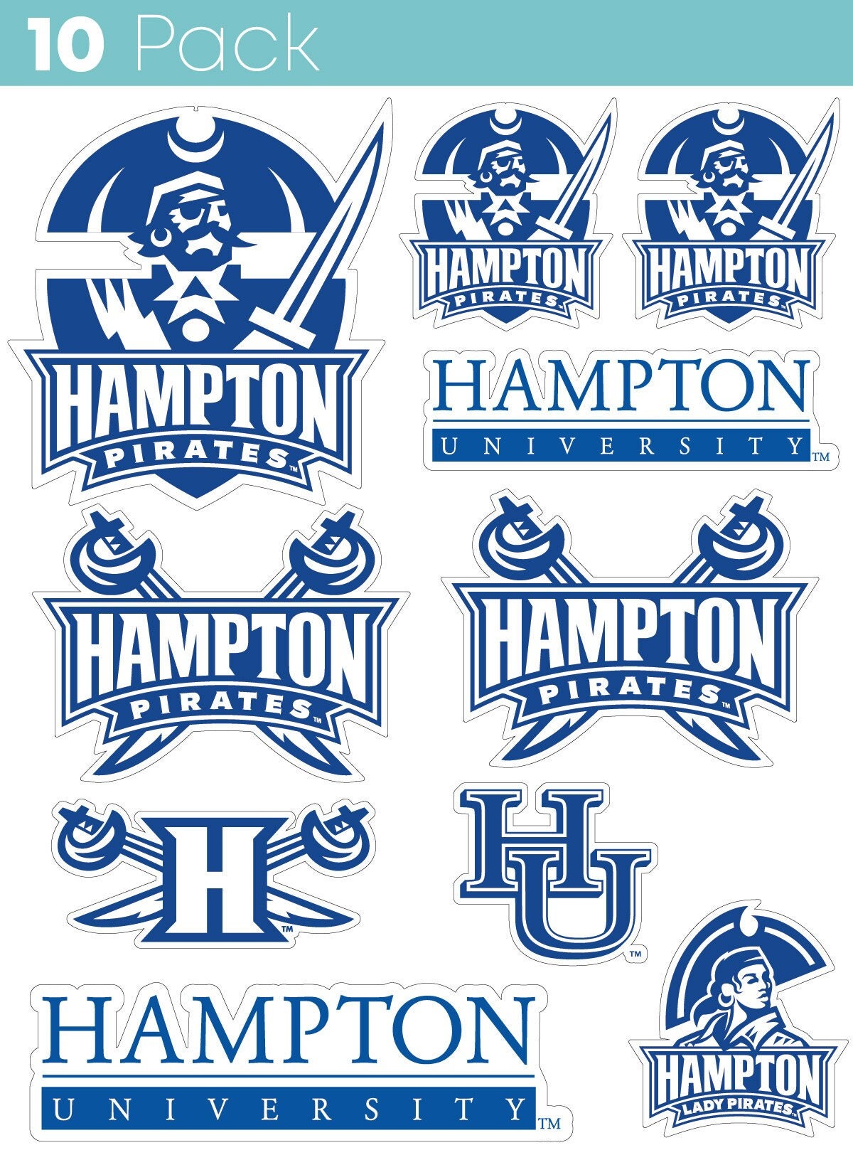 Hampton University 10 Pack Collegiate Vinyl Decal Sticker - Etsy