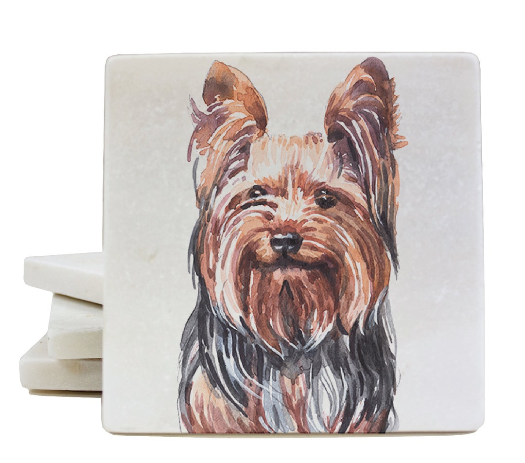 I Love My Yorkie Yorkshire Terrier Marble Coaster for Drinks 4-pack - Etsy