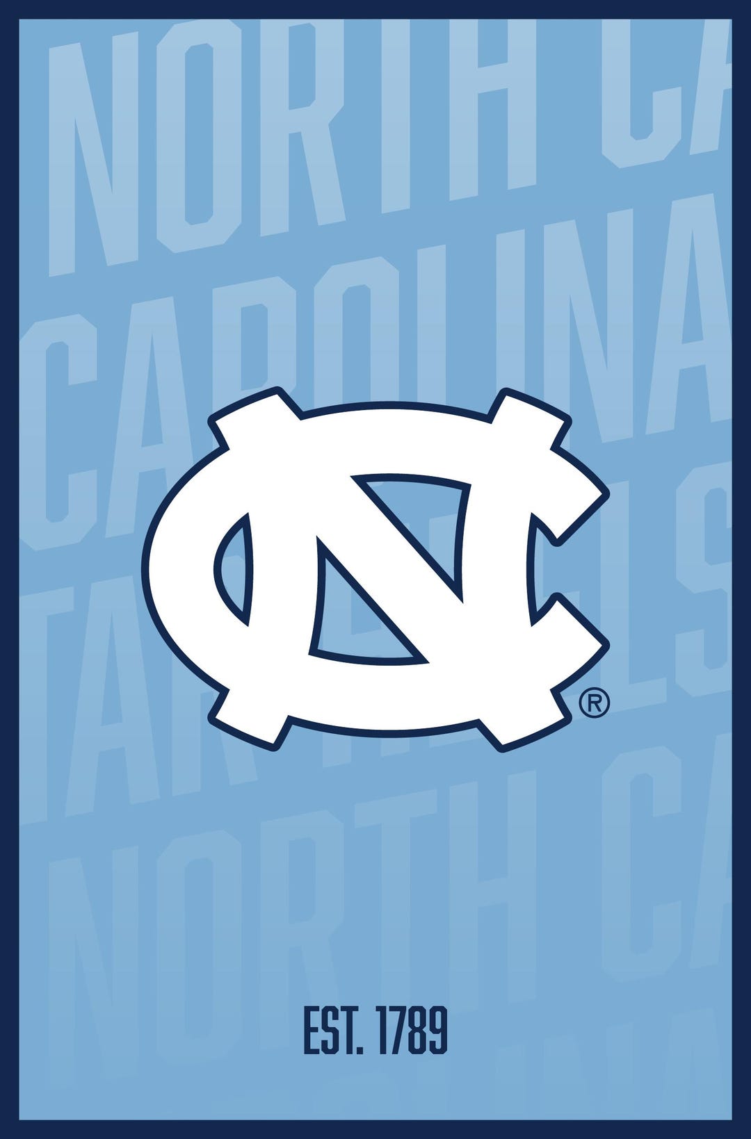 UNC Tar Heels Officially Licensed College Poster – Gradient or Halftone ...