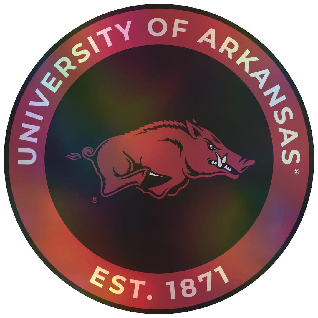 Arkansas Razorbacks Holographic Vinyl Decal Sticker Officially Licensed ...