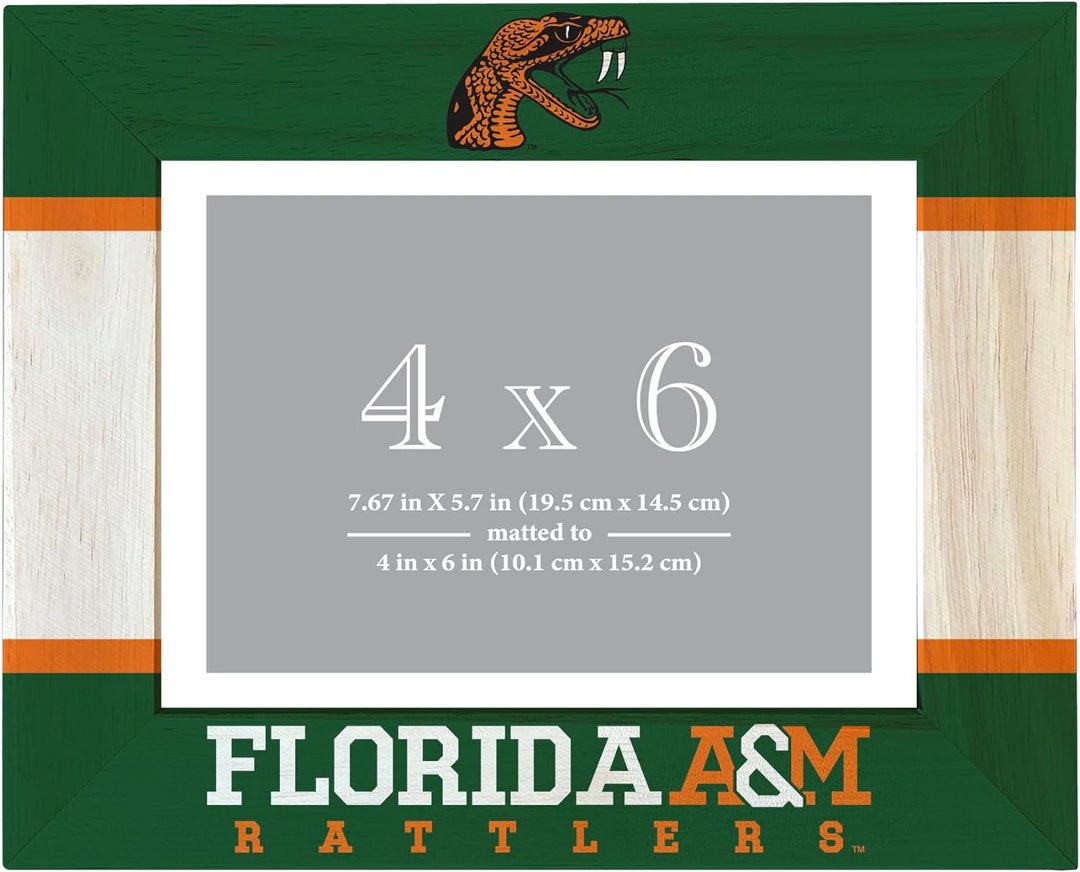 Florida A&M Rattlers Wooden Photo Frame Matted to 4 X 6 Inch Officially ...