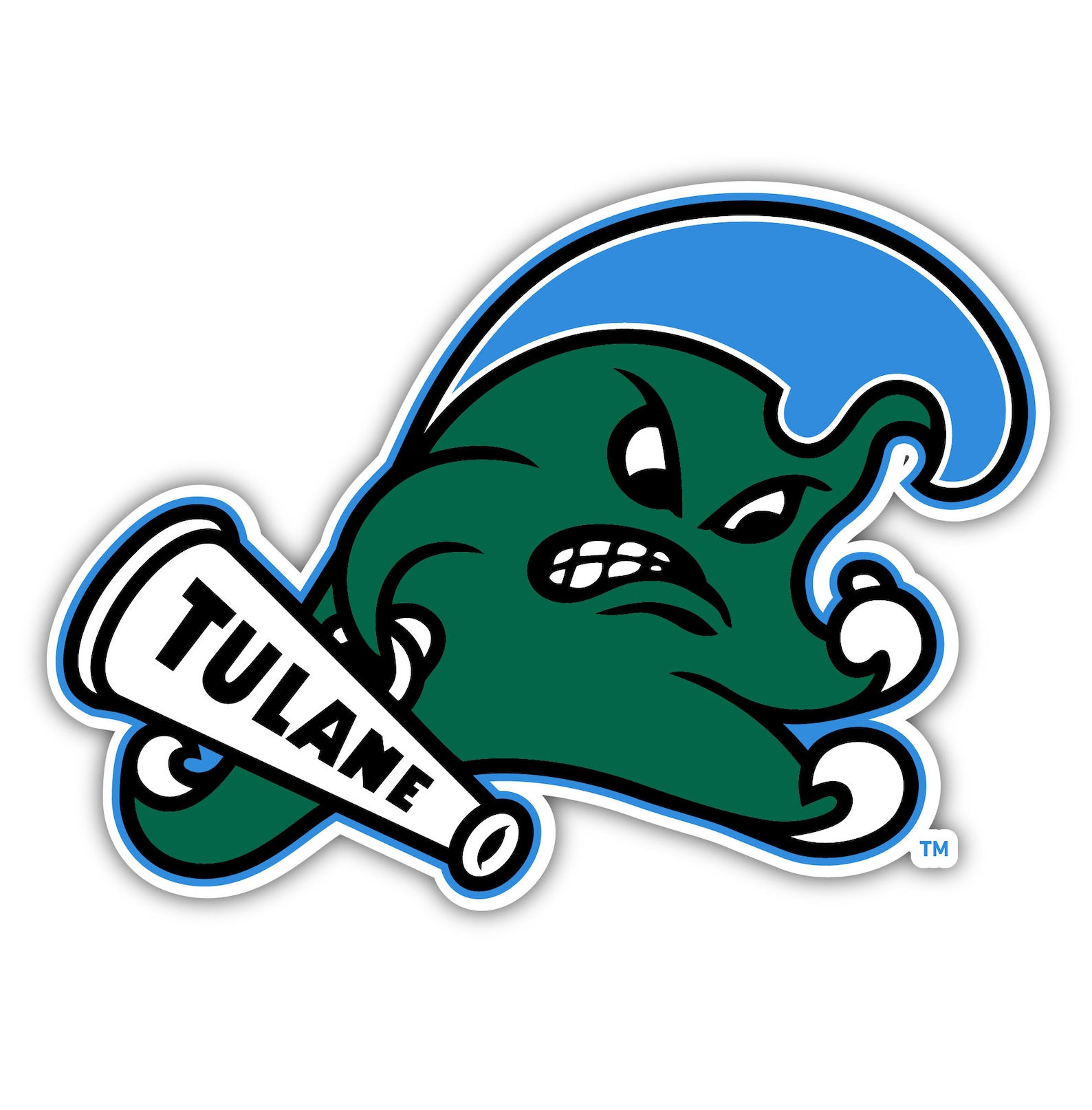 Tulane University Green Wave Vinyl Mascot Decal Sticker | Etsy