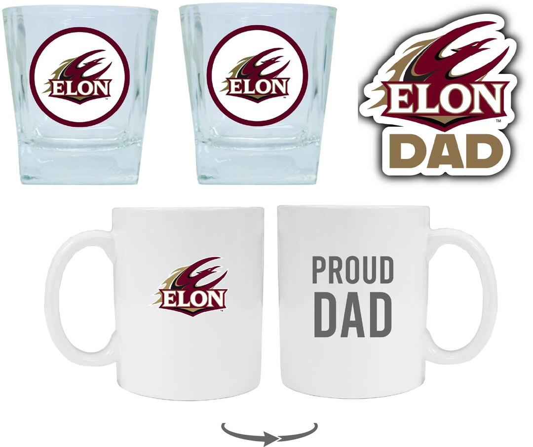Elon University Collegiate Dad Gift Set - Proud Dad Decal, Coffee Mug ...
