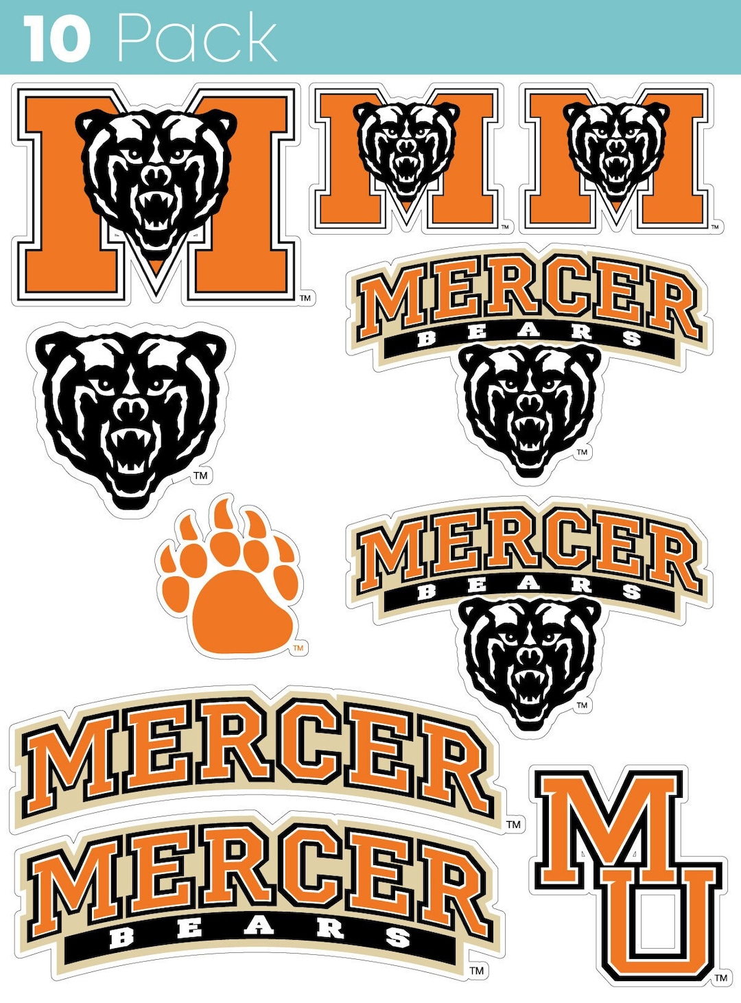 Mercer University 10 Pack Sticker - officially Licensed Decals - Etsy