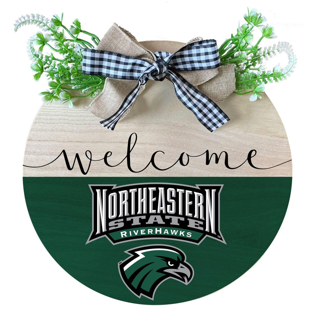 Northeastern State University Riverhawks Wooden Wreath Welcome Sign 11. ...