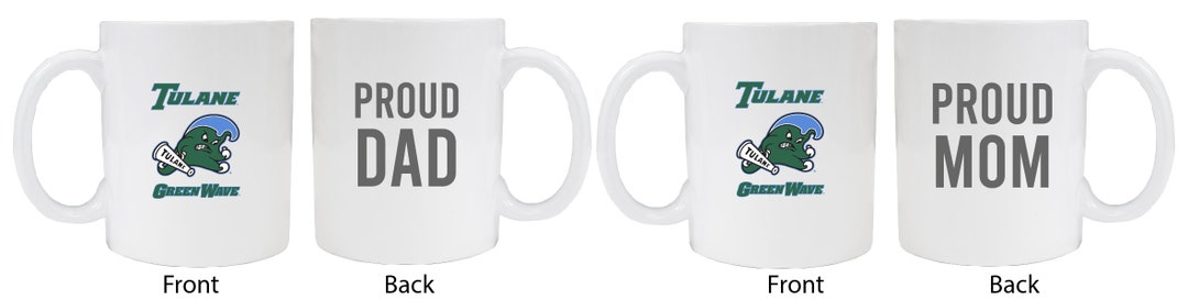 Tulane University Green Wave Proud Mom and Dad White Ceramic Coffee Mug ...