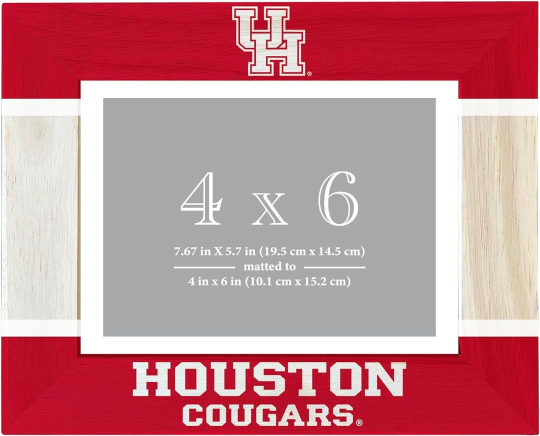 University of Houston Wooden Photo Frame Matted to 4 X 6 Inch ...