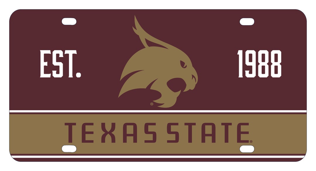 Texas State Bobcats License Plate - Multiple Sizes Available - Etsy