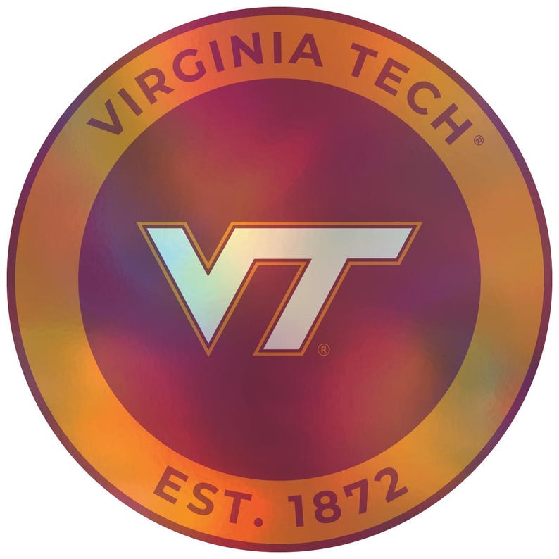 Virginia Tech Hokies Holographic Vinyl Decal Sticker Officially ...