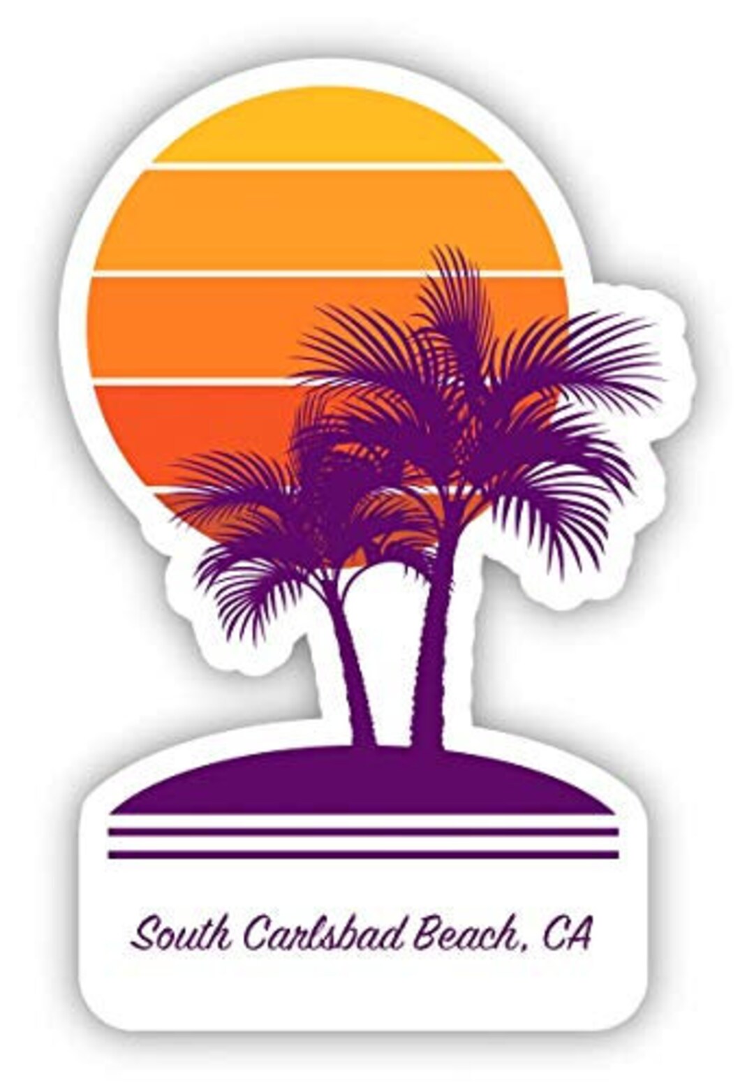 South Carlsbad Beach California Souvenir 4 Inch Vinyl Decal Sticker ...