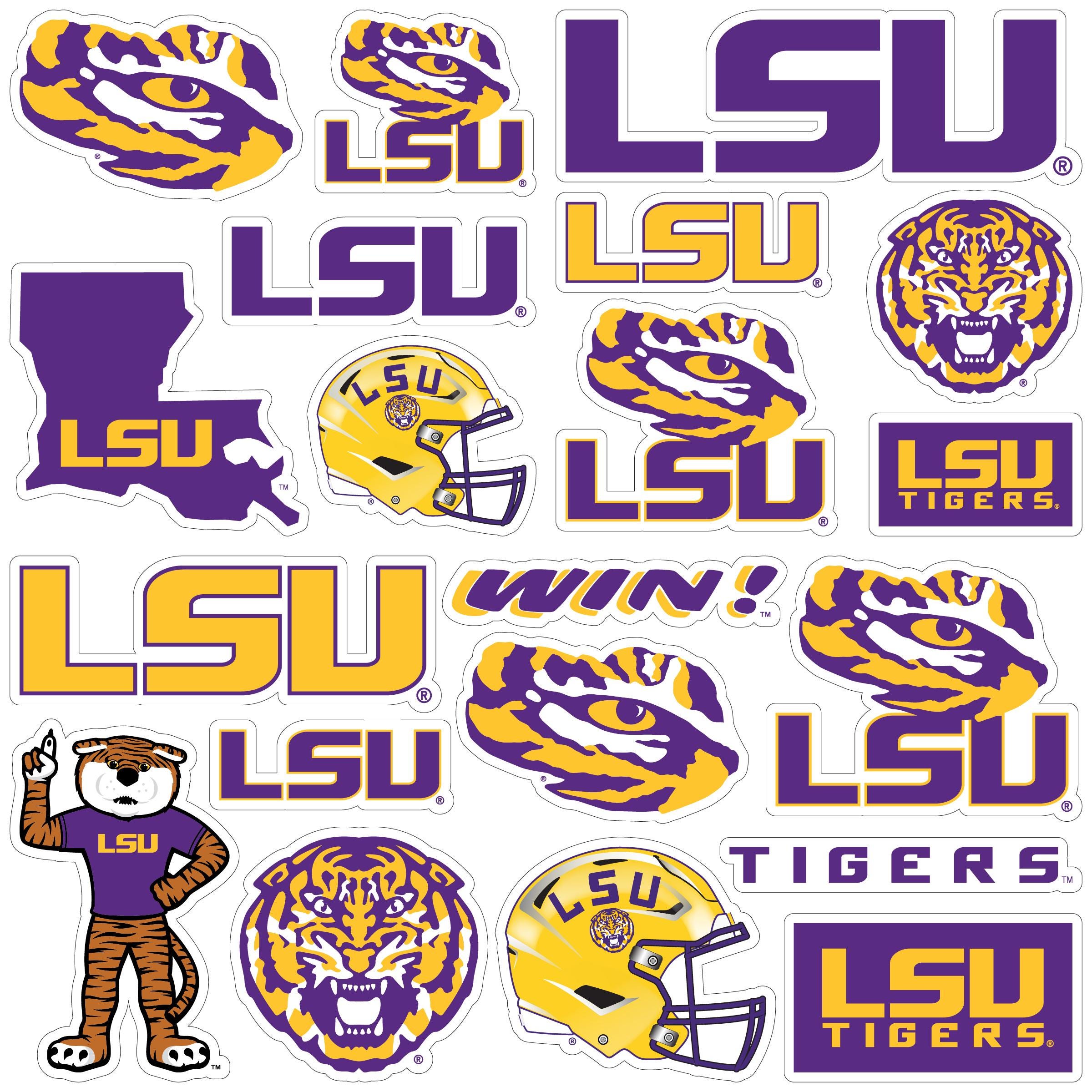 Lsu tigers Officially Licensed College Sticker Multipack - School ...