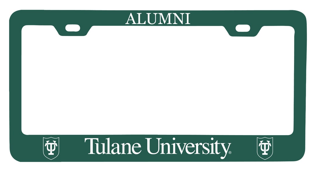 Tulane University Green Wave College Alumni Metal License Plate Frame ...