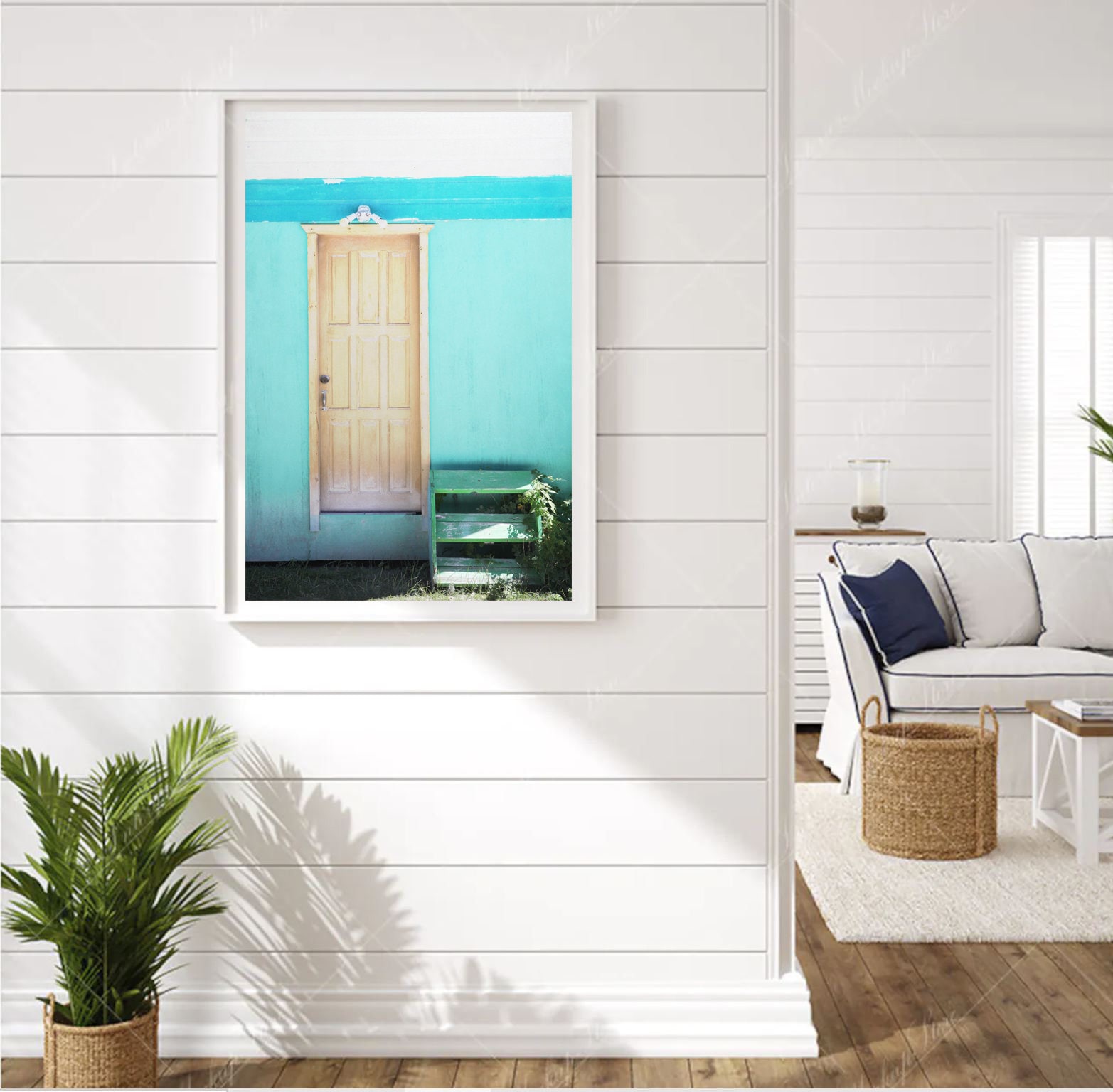 Belize - Caye Caulker Turquoise Blue Door Editorial, Fine Art ...