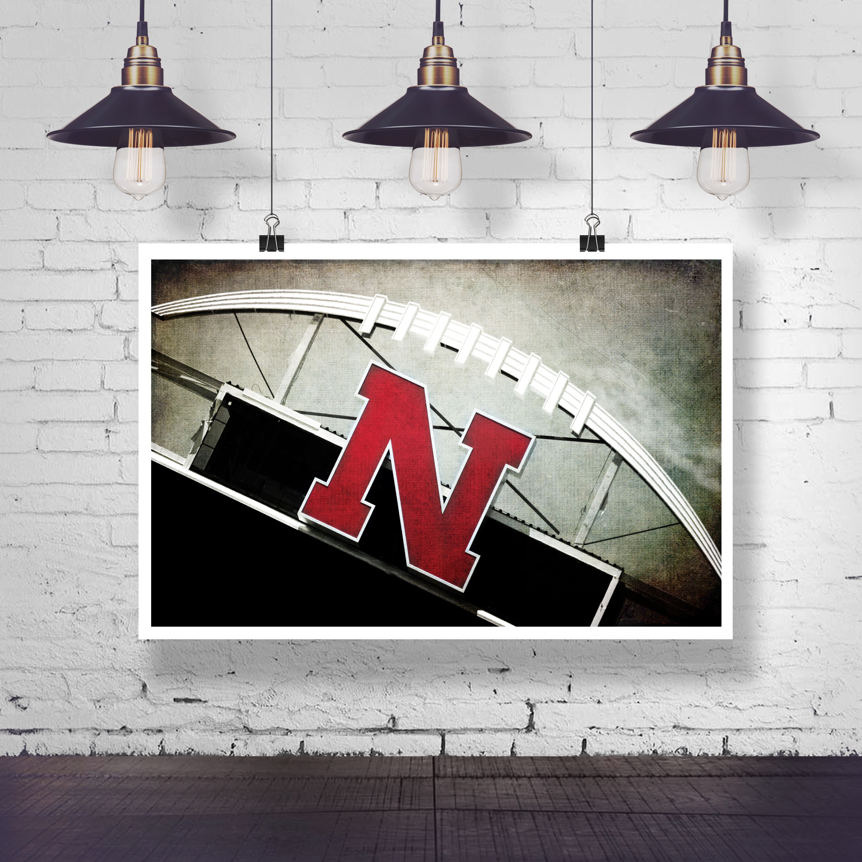 Nebraska Football Husker Field Sign N, Fine Art, Print, Home Decor ...