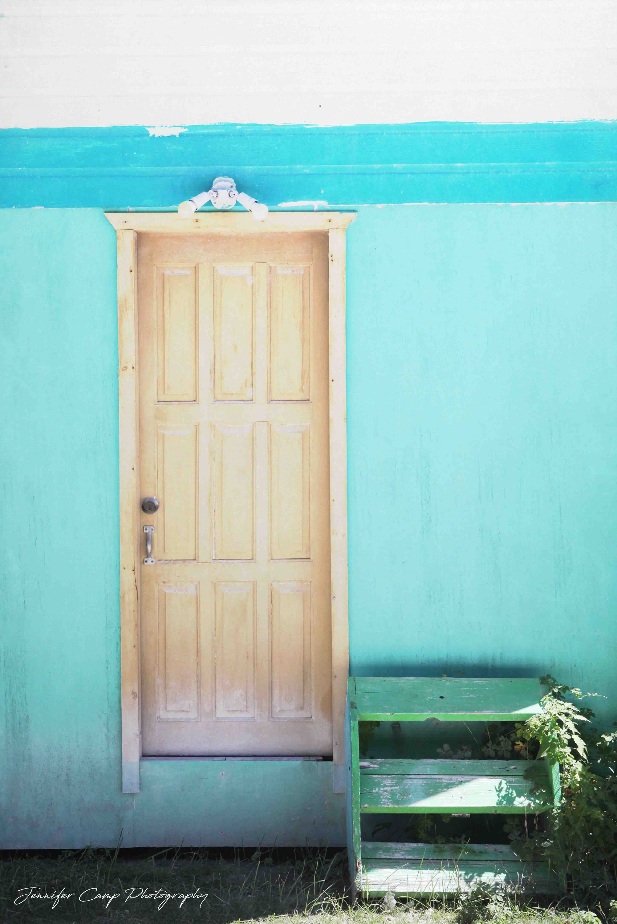 Belize - Caye Caulker Turquoise Blue Door Editorial, Fine Art ...