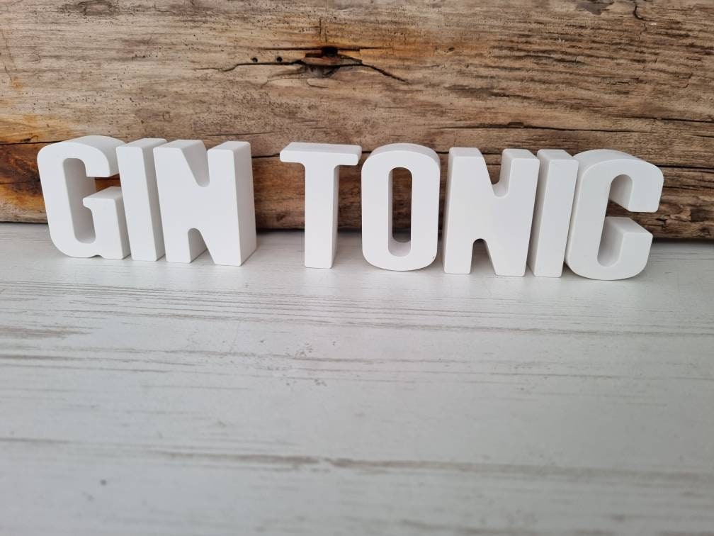 Gin and Tonic, Lettering, Letters, Bar Decoration, Bar Accessories ...