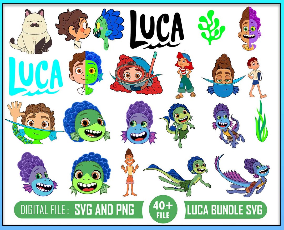 Luca SVG, Luca PNG, Luca Clipart Bundle, Luca Cricut Shirt, Luca Cake ...