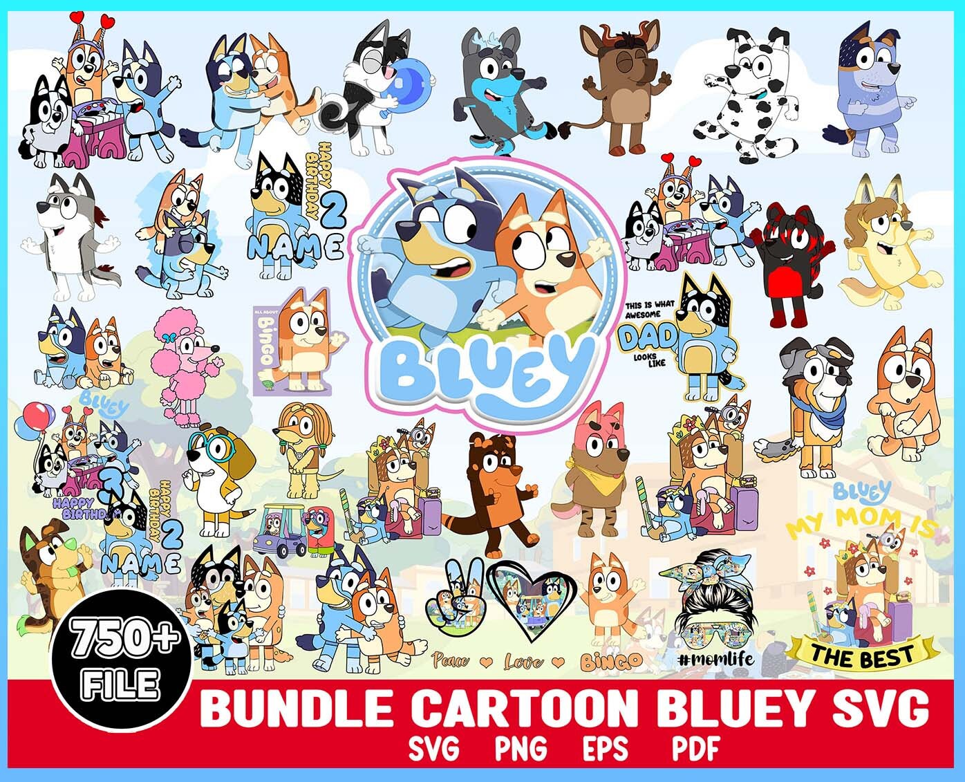 Bluey Svg, Bluey SVG Files, Bluey Png, Bluey Party, Arquivos Svg, Svg ...