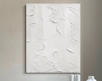 Large White Abstract Painting White 3D Abstract Painting White 3D Textured Painting White ...