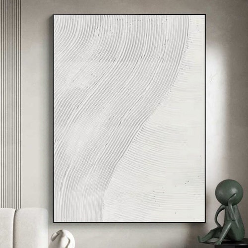 White 3D Textured Painting Large Abstract White Painting - Etsy