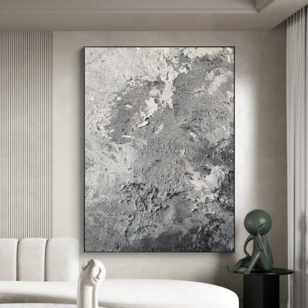 Grey Abstract Art - Etsy