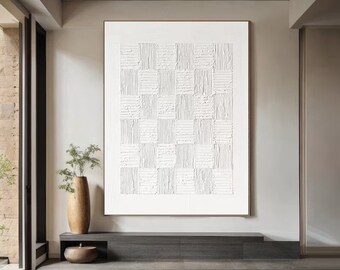 Waves White Abstract Painting White 3D Textured Painting White 3D ...