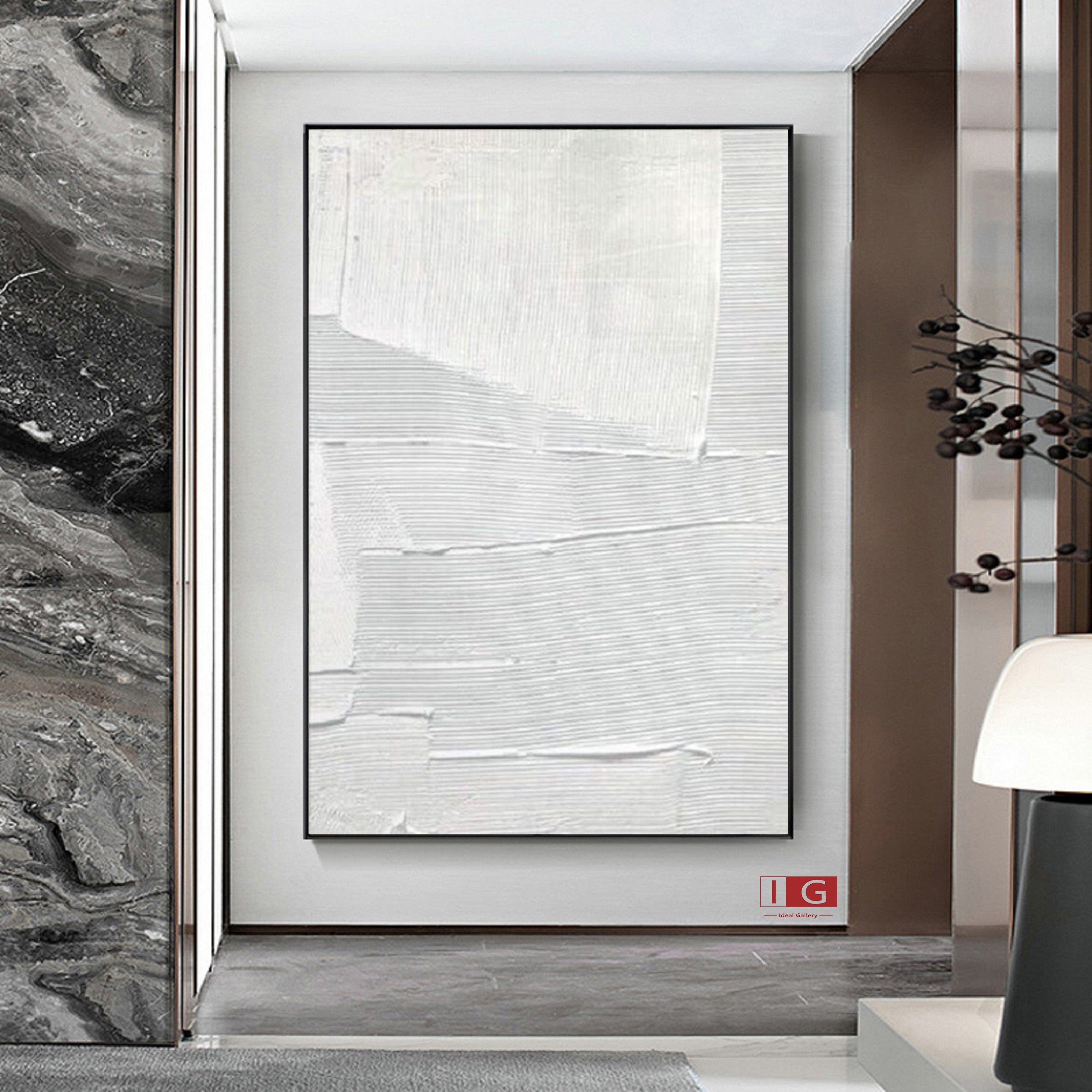 White Textured Art White Wall Art White 3D Wall Art Large - Etsy