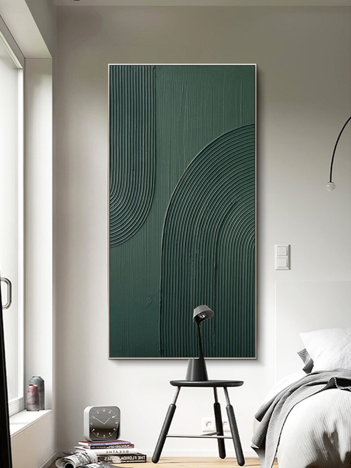 Arch Wall Art Wabi-sabi Large Abstract Wall Art Green Textured Wall Art ...